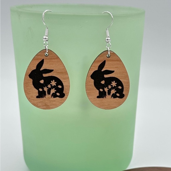 GeminiCreative | Jewelry | Handmade Easter Bunny Wood Earrings | Poshmark